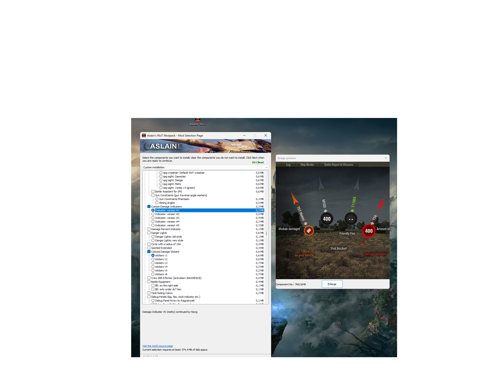 Custon Damage Indicators - Issues & bug reporting - Aslain.com